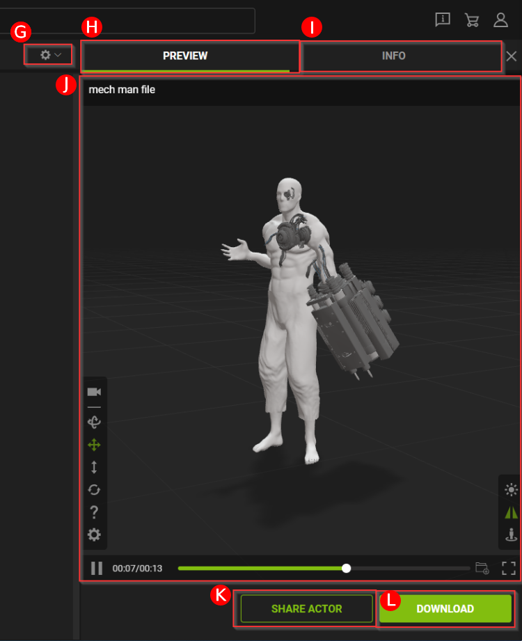 User Interface Introduction for Uploaded Actors Page